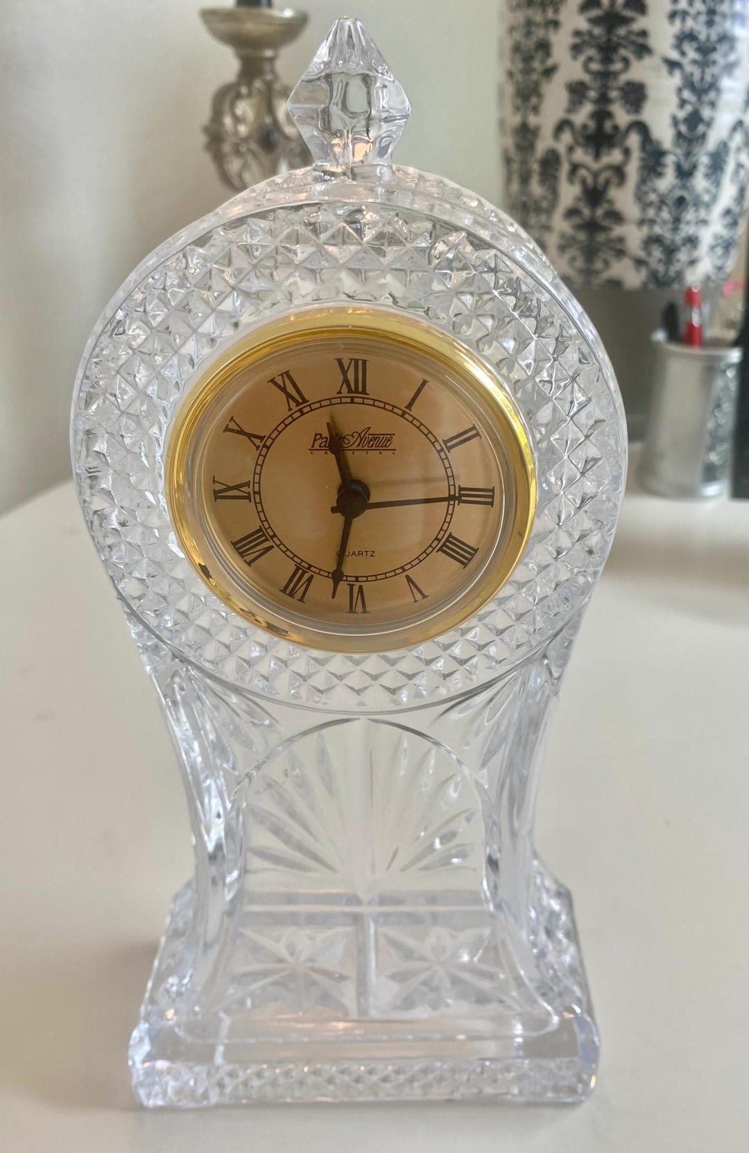 Vintage Crystal Quartz Clock. Vintage Park Avenue Crystal Clock ...