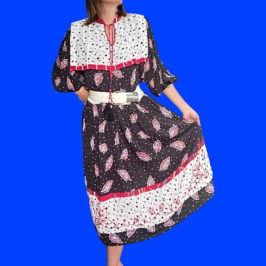 RARE 80s Designer Diane Freis Dress | Soft | Comfy | Dropped Waist ...
