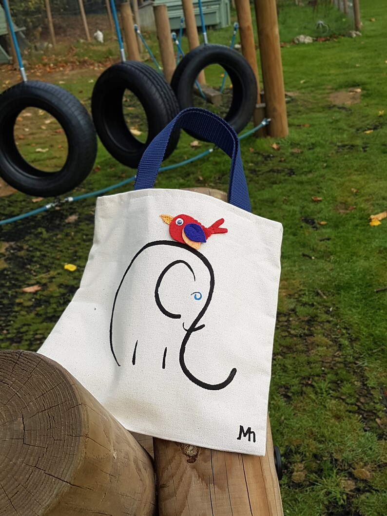 Elephant Bag, Gift for Young Animal Lovers , Mini Tote Bag, Toddler ...