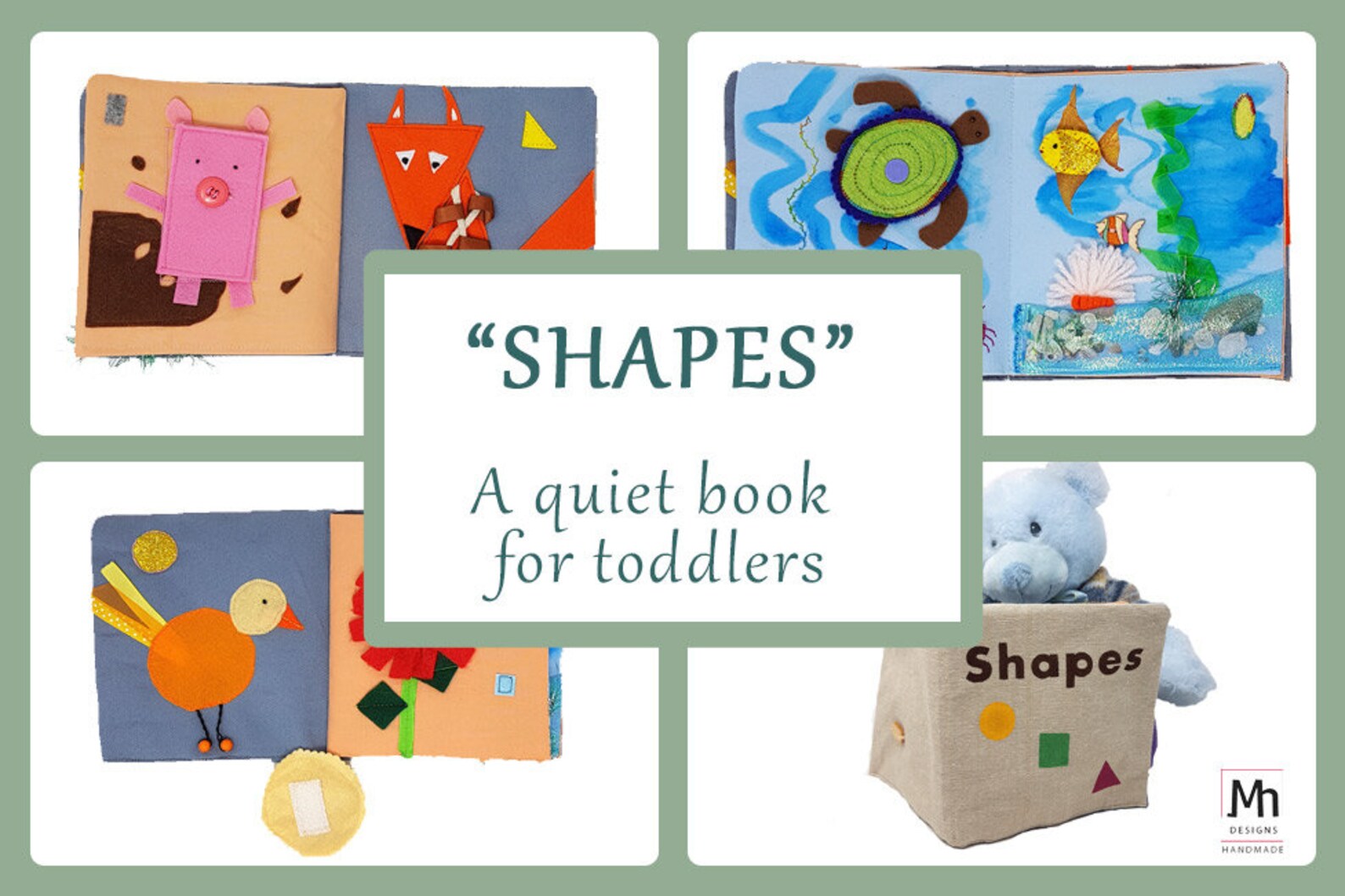 Toddler Quiet Book: shapes, Shapes Activity Book, Sensory Busy Book ...