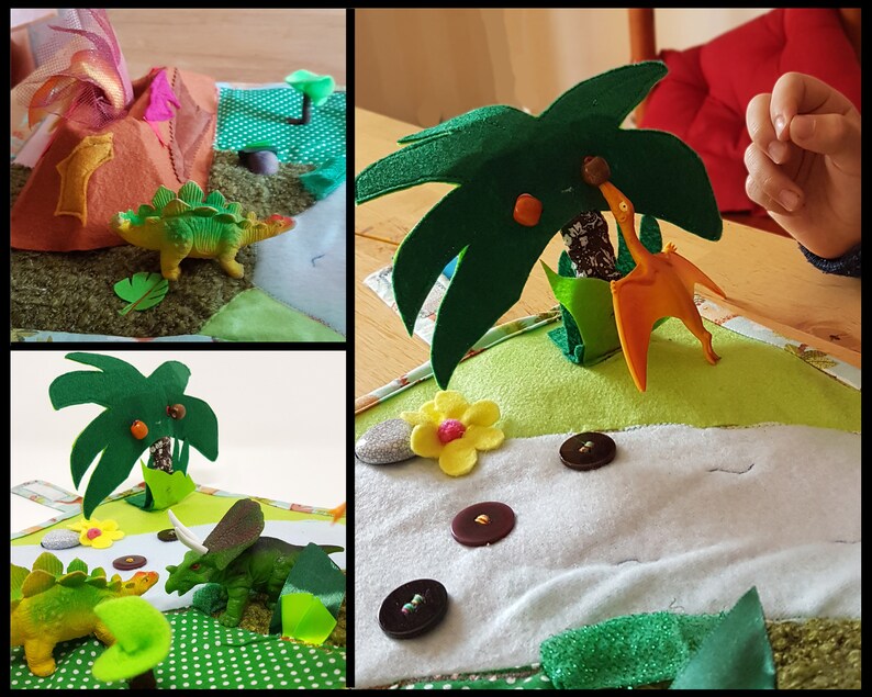 Dinosaur Land Play Mat Roll up Quiet Play Mat Quiet Book - Etsy