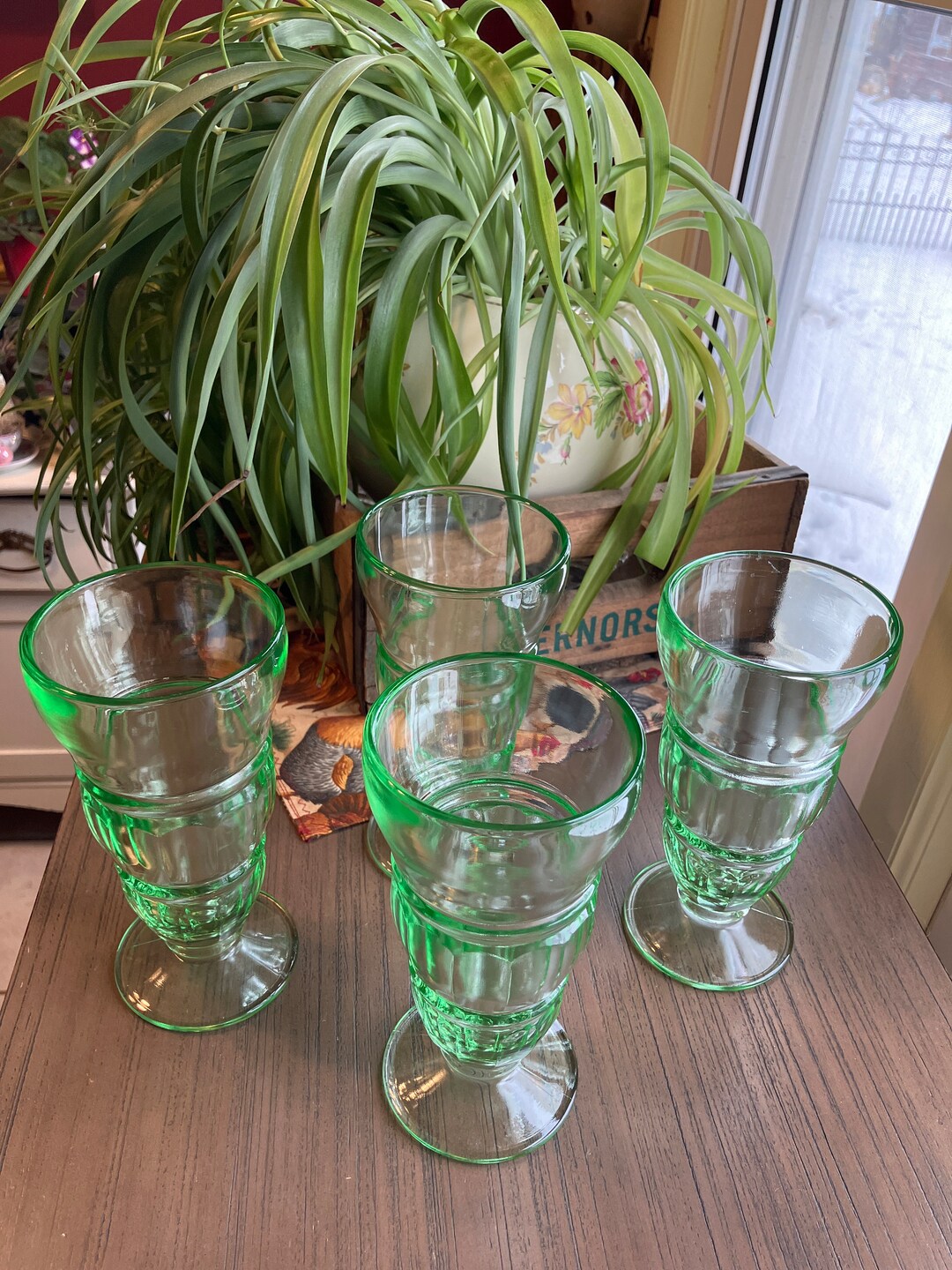 Vintage Green Indiana Glass Soda Fountain, Malt / Parfait Glasses - Etsy