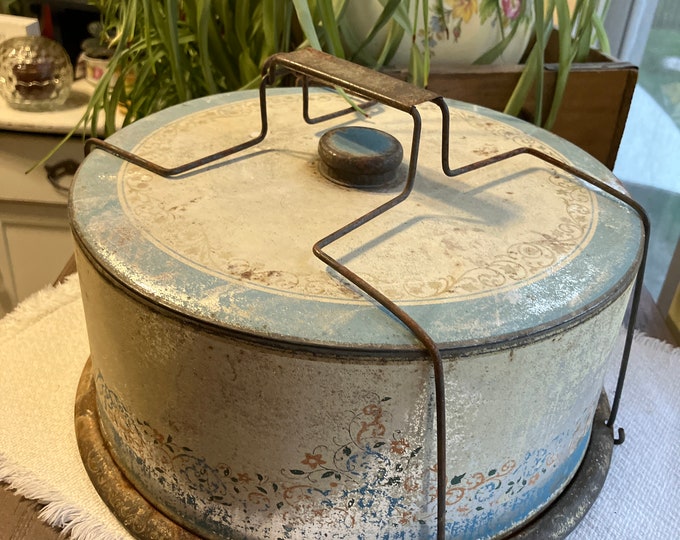 Vintage Primitive Rusty Cake Tin/tote, Farmhouse Decor - Etsy