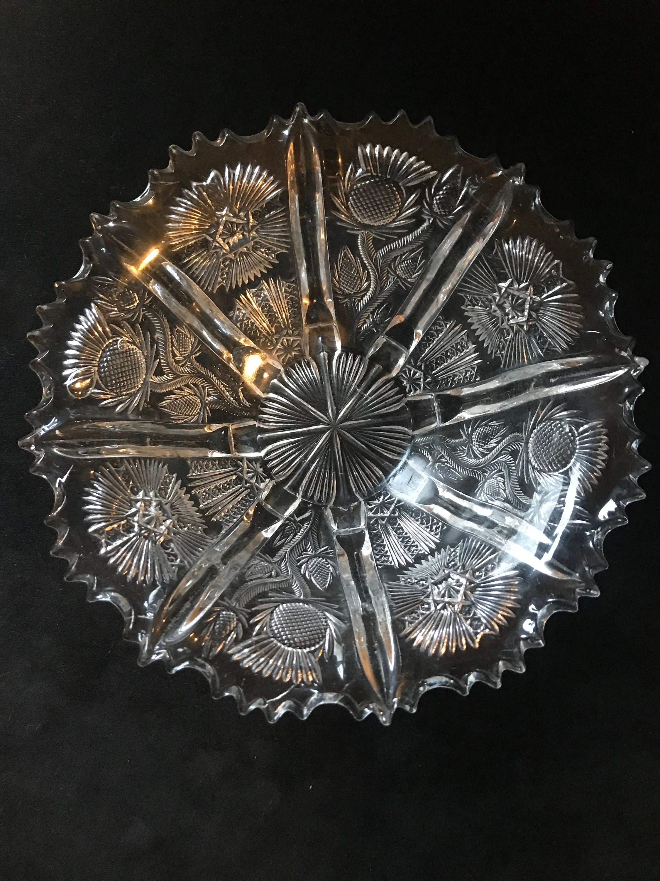 Vintage Cut Glass Flower Bowl and Sugar Bowl, Whimsy Flowers - Etsy
