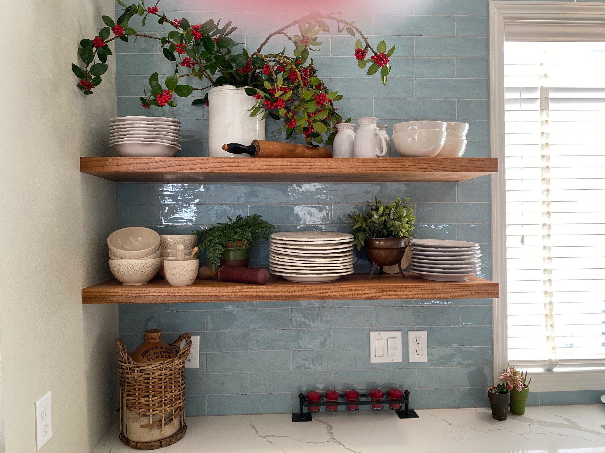 Solid Red Oak Floating Shelf - Etsy