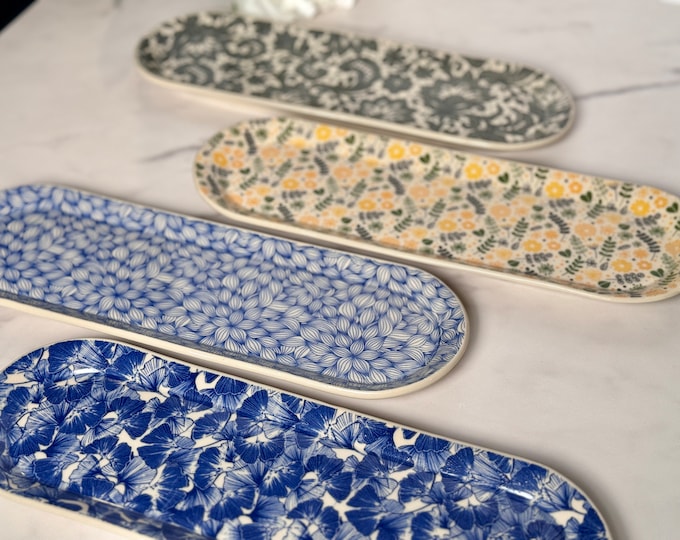 White Ceramic Tray Rectangular Tray Handmade Pottery Serving Platter - Etsy