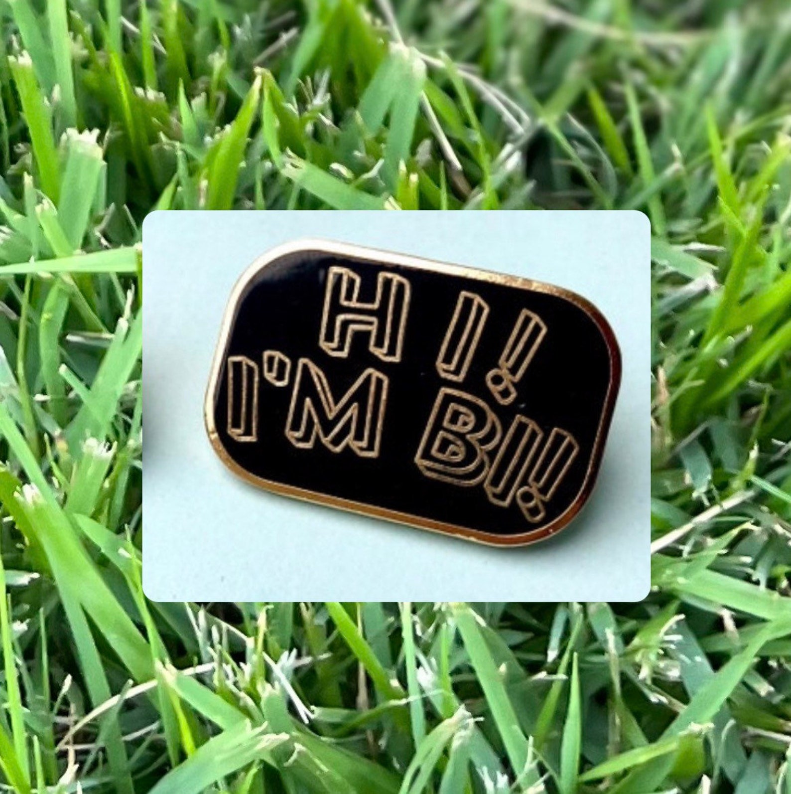 Hi I'm Bi 1.25 Enamel Pin Pride Pastel or Black - Etsy