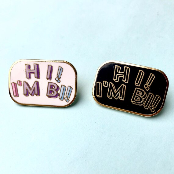 Hi I'm Bi 1.25 Enamel Pin Pride Pastel or Black | Etsy