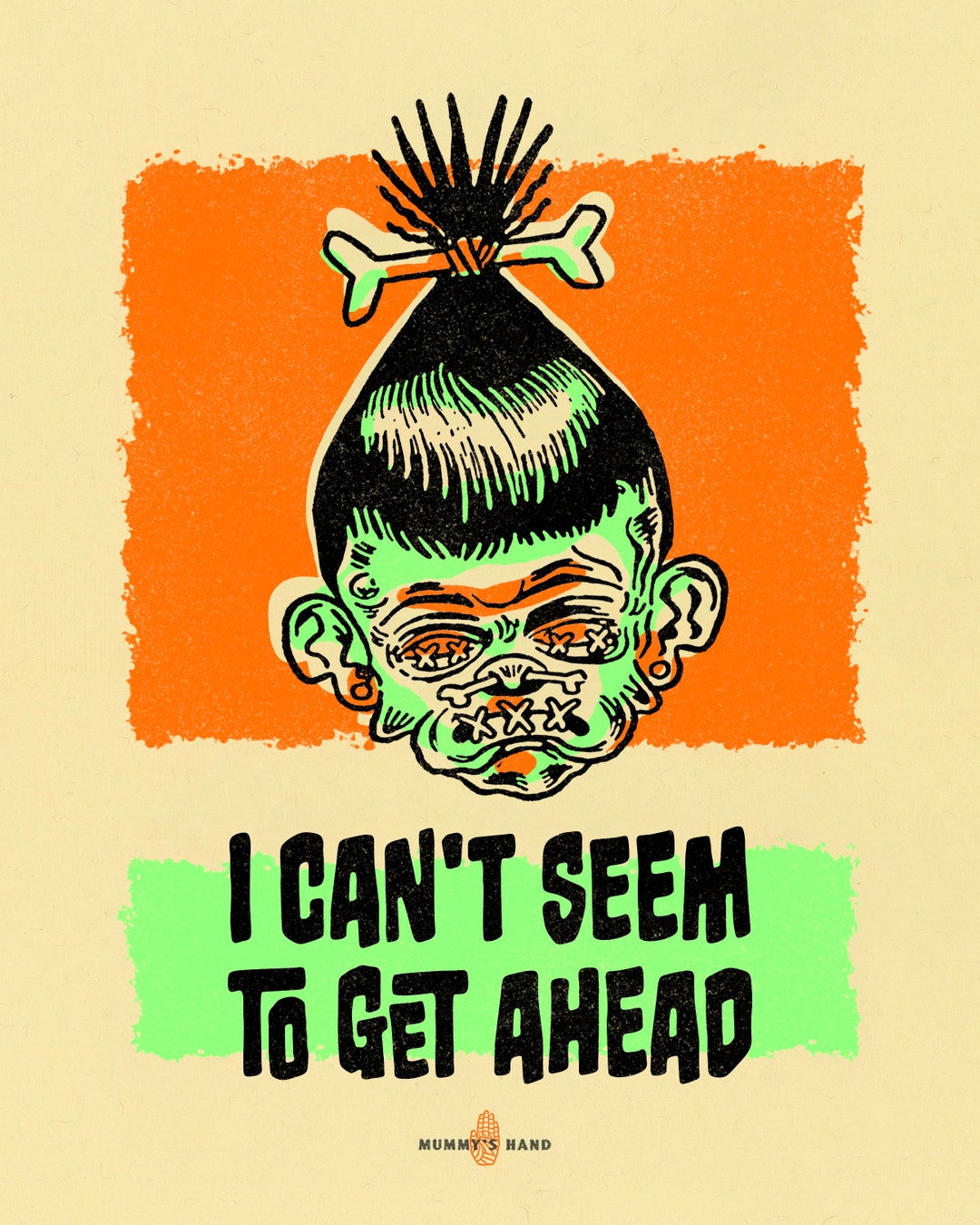Shrunken Head in Therapy - Risograph Print, Illustration, Design ...