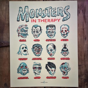 Monsters in Therapy - Iain Burke - Etsy