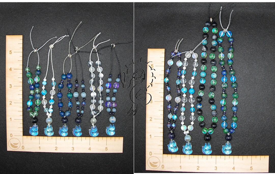 18 or 36 Bead Kitsune Fox Charm Mala Bead Set Mermaid Glass Semi ...