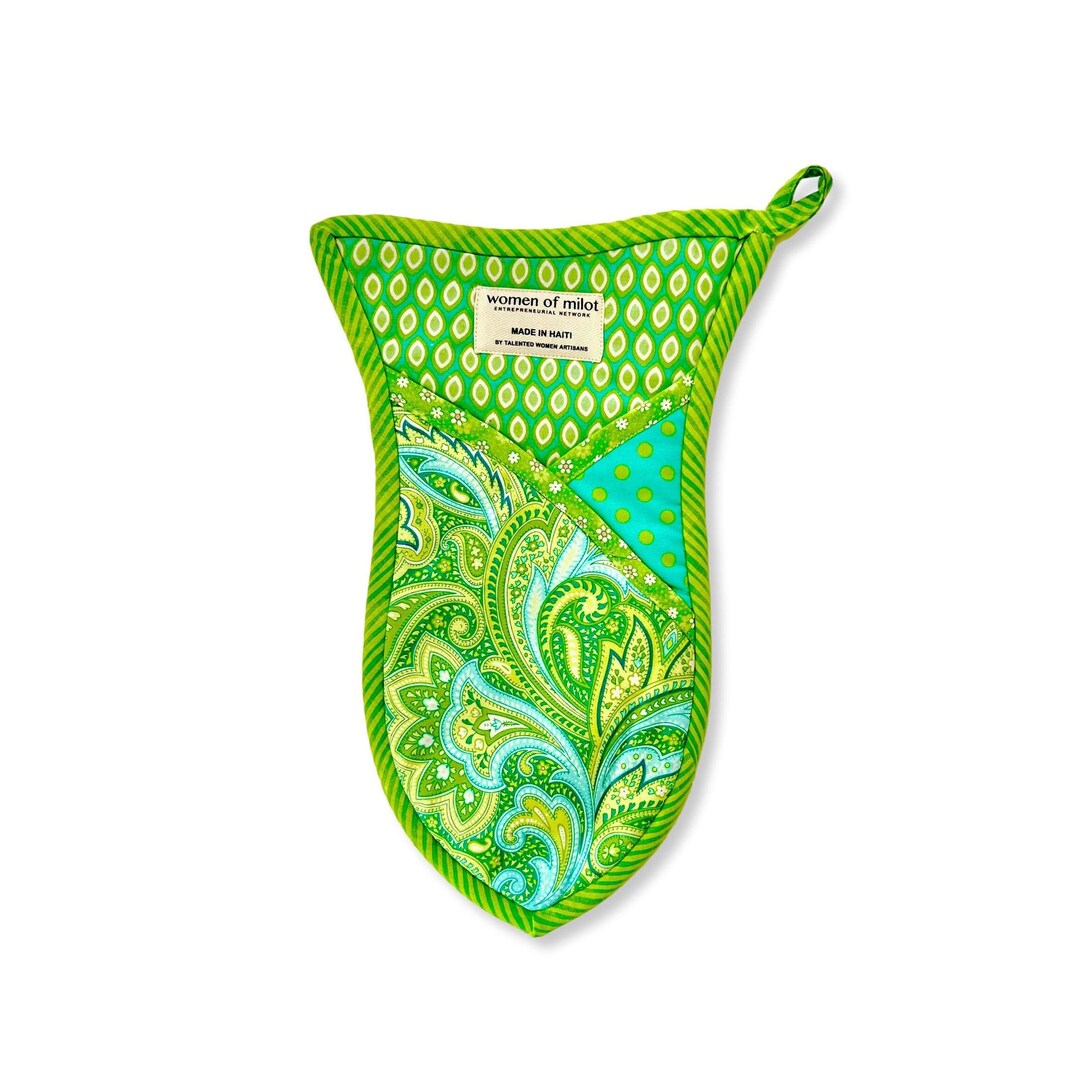Teal Fish Oven Mitt - Handmade by Women Artisans in Haiti (view 3) - Etsy