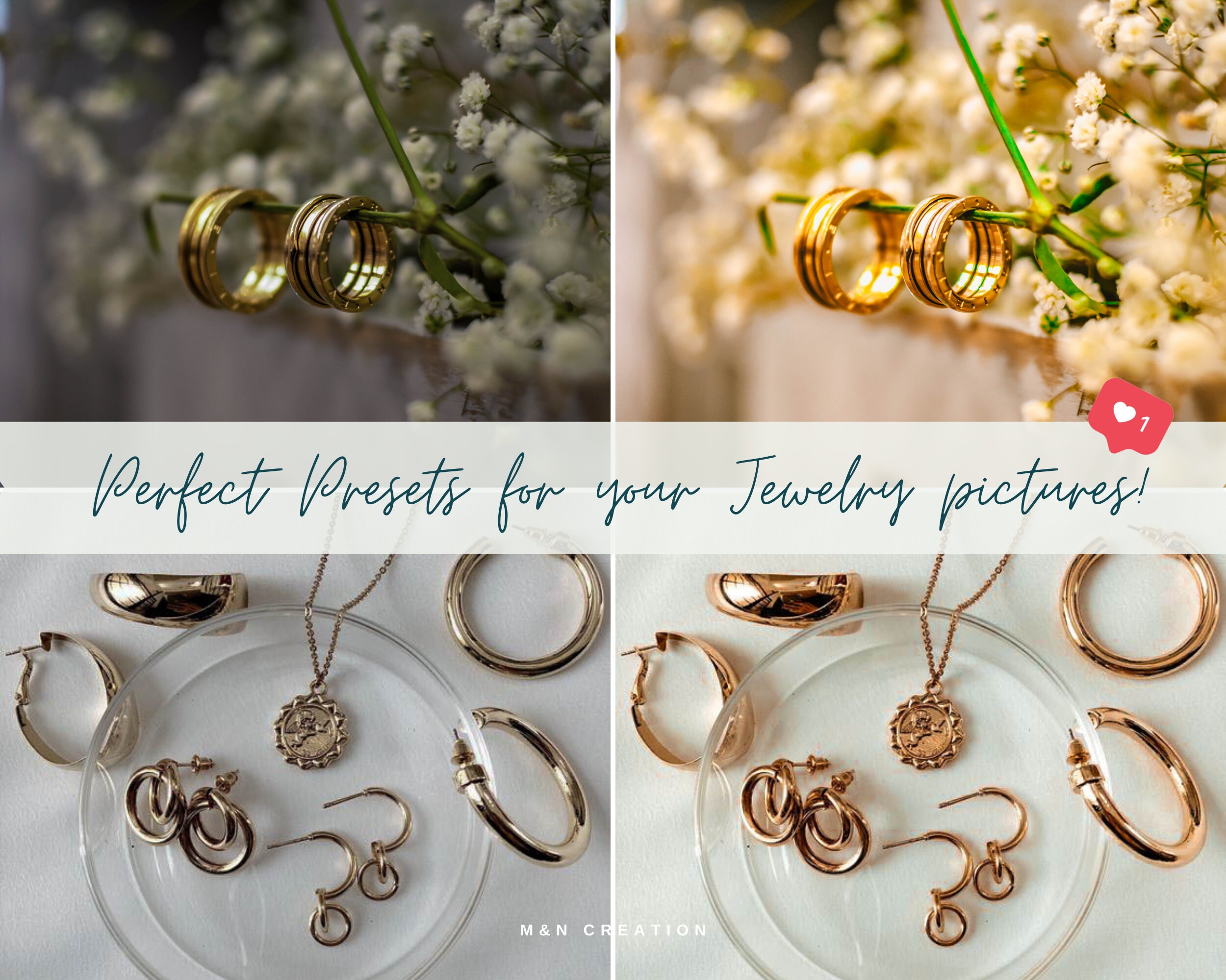 10 Gold Jewelry Presets Lightroom Presets Products Etsy