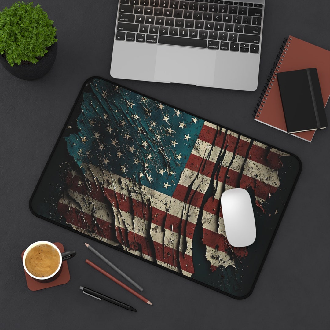 Tattered American Flag Desk Mat - Etsy