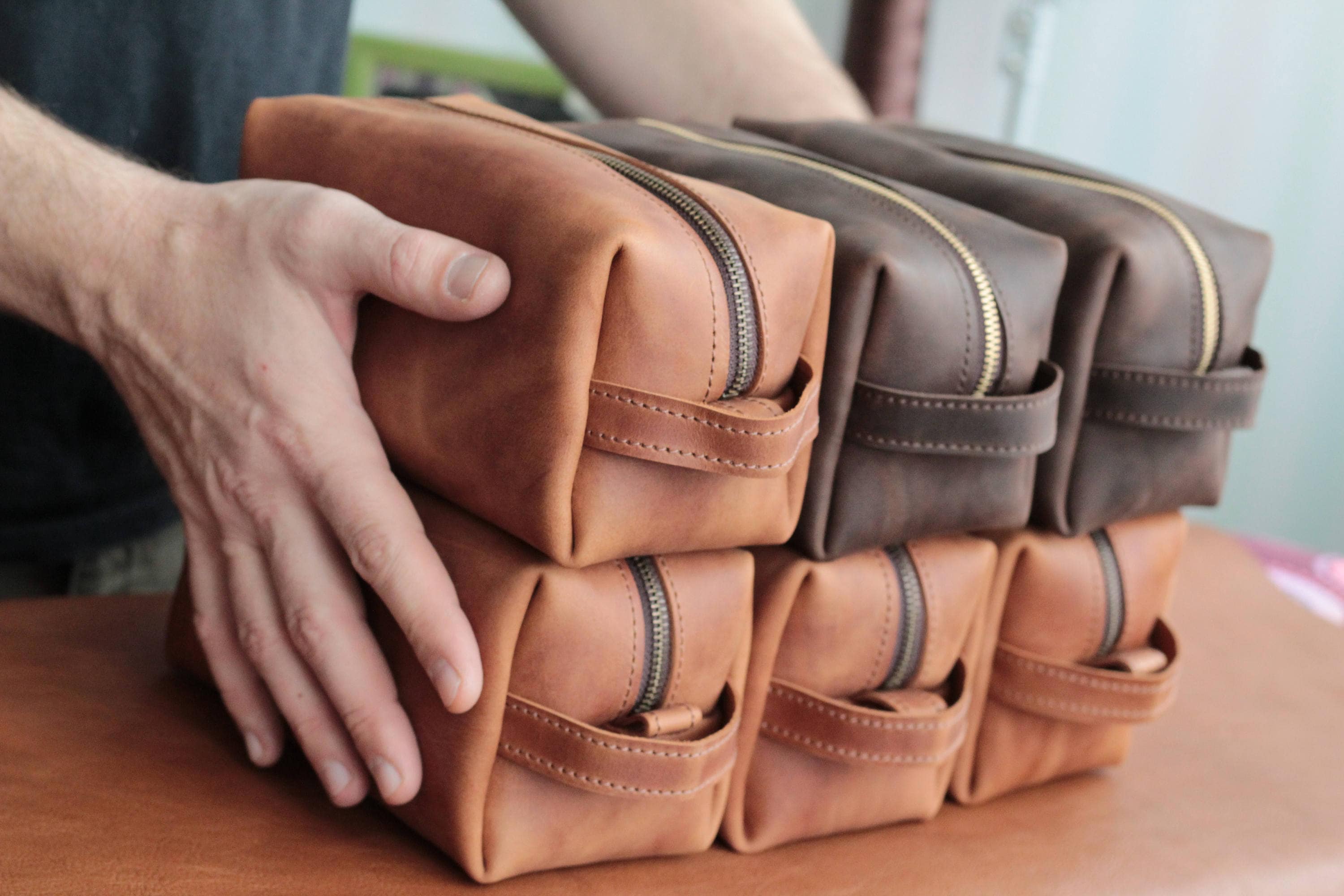 Toiletry Bag with Monogram Mens Toiletry Bag Leather Custom | Etsy