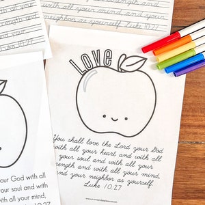 Fruit of the Spirit Cursive Verse Tracing and Coloring Pages - Etsy