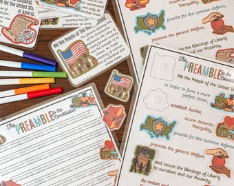 The Preamble for Kids Printable U.S. Constitution Preamble - Etsy