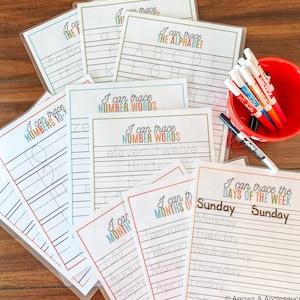 Tracing Worksheets, Printable Alphabet, Number Copy Work, Number Word ...
