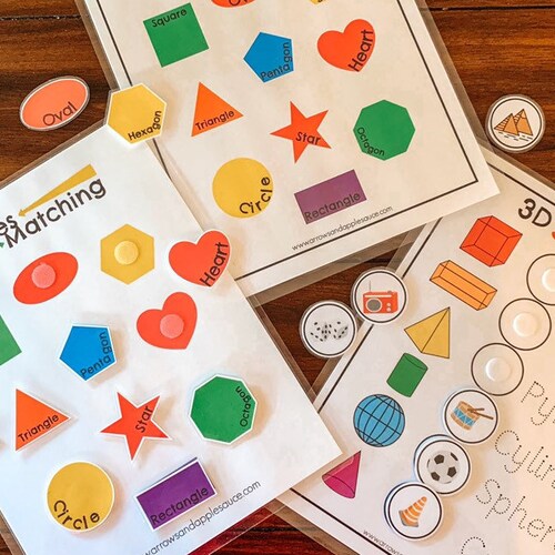 Shapes Activities Bundle Printable Shape Game Preschool | Etsy