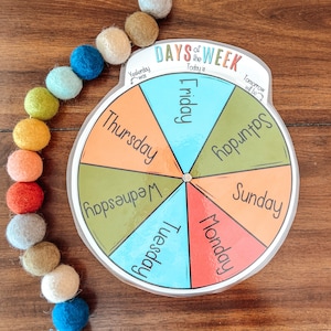 Days of the Week Printable Wheel, Circle Time, Calendar, Preschool ...