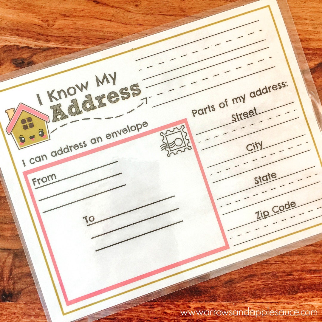 Address Kids Activity Address Practice Homeschool Printable - Etsy Canada