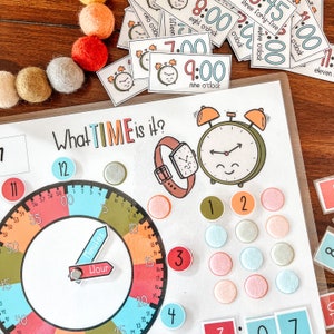 Kids Clock, Learn to Tell Time, Printable Learning Game, Homeschool ...