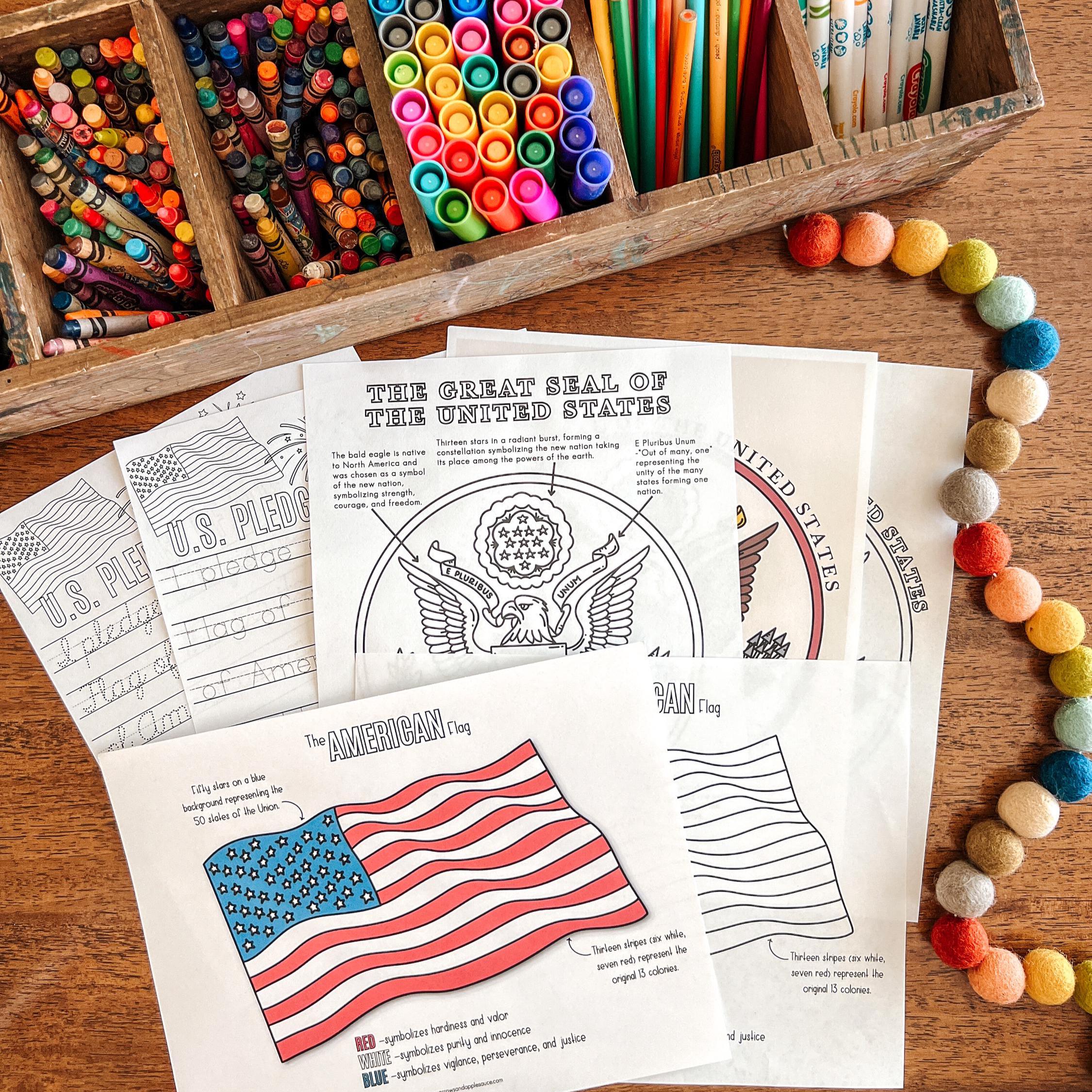 Patriotic U.S. Symbols Printable Activities, Pledge of Allegiance ...