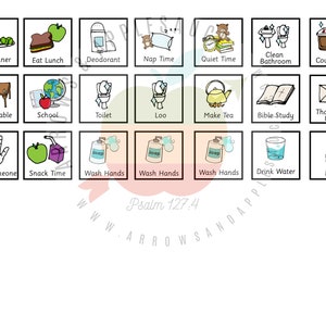 Daily Responsibilities Chore Chart, Printable Full Day Visual Routine ...