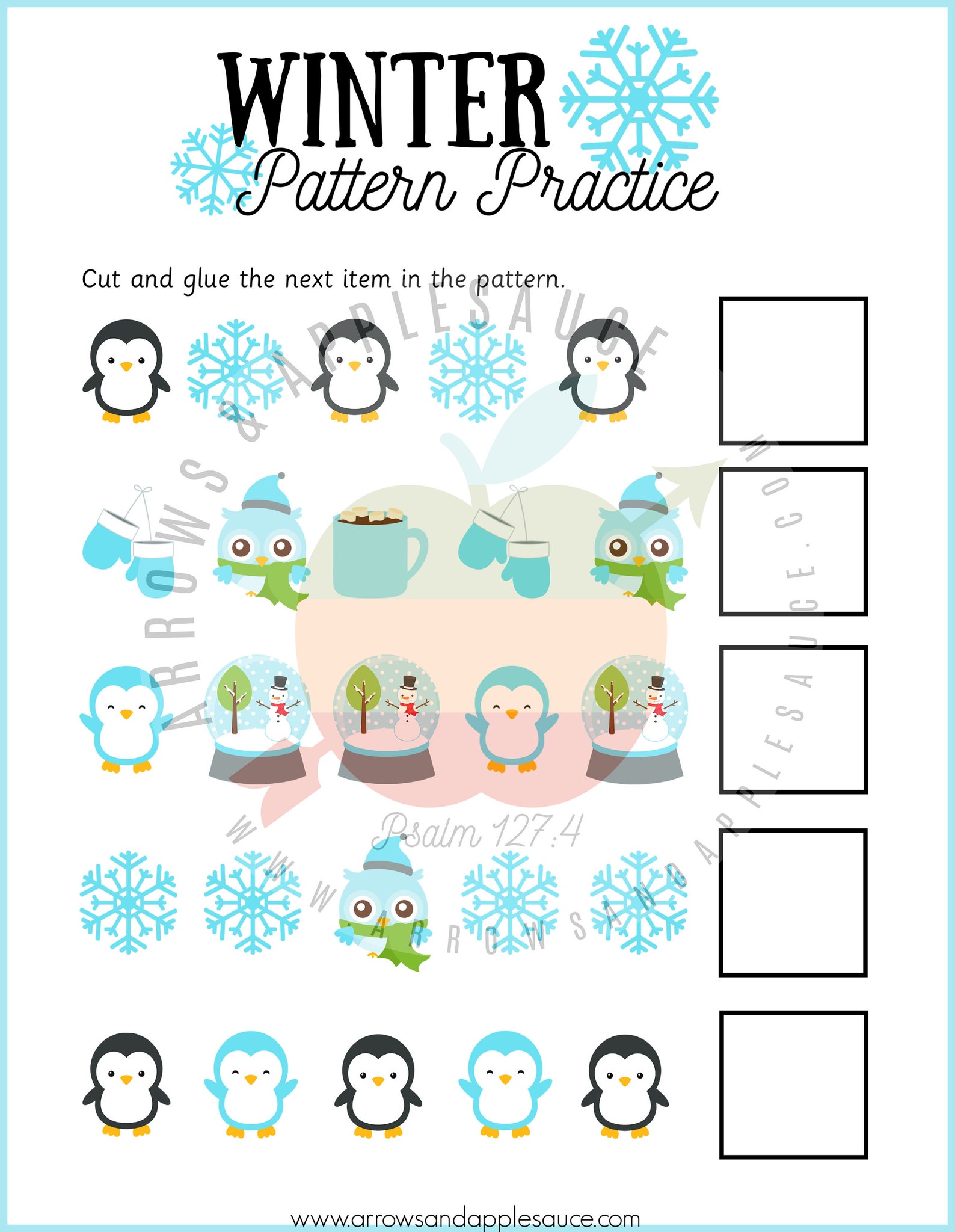Preschool Math Printable Winter Activity Pack Homeschool - Etsy