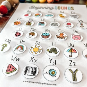 Beginning Sounds, Printable Alphabet Game, Preschool Curriculum ...