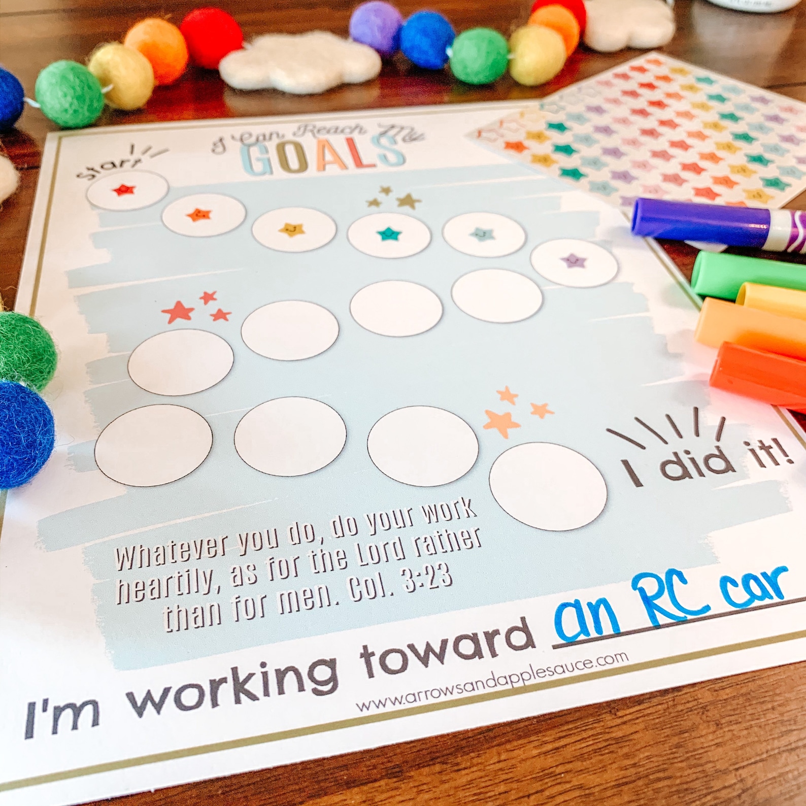 Goal Chart, Kids Printable Rewards Chart, Chore Tracker, Sticker Chart ...