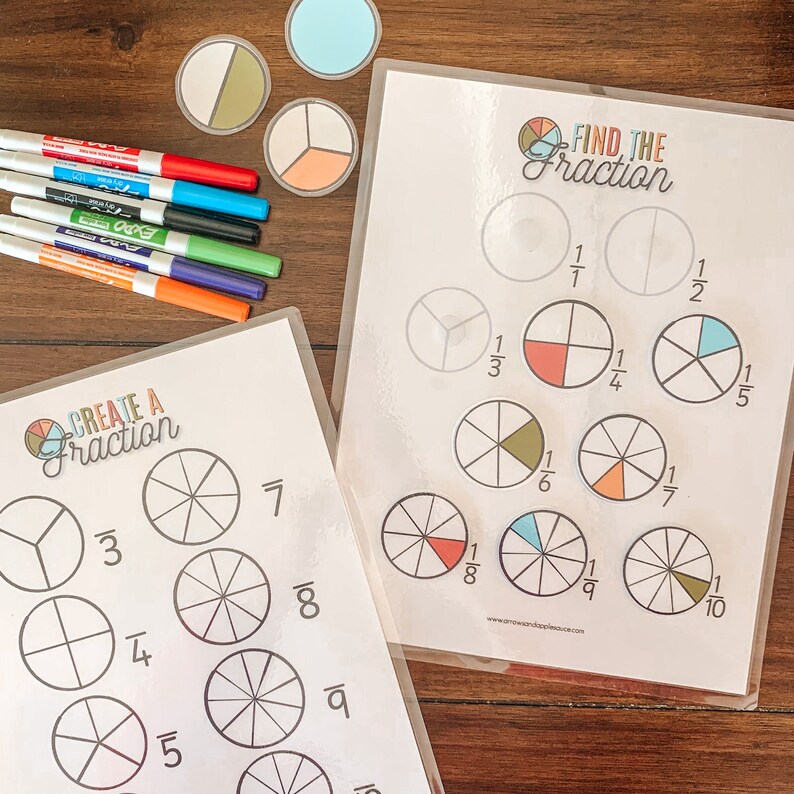 Fraction Find Create A Fraction Printable Activity Set - Etsy