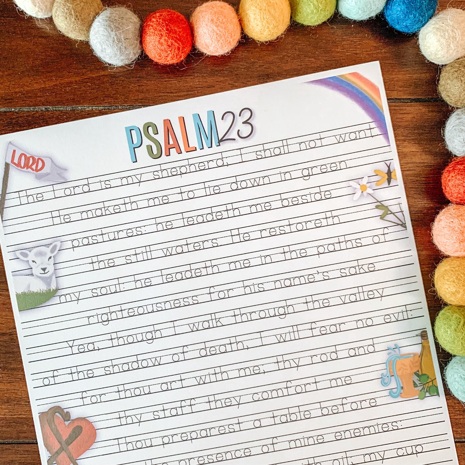 KJV Psalm 23 Printable Activity Bible Memorization Tool - Etsy