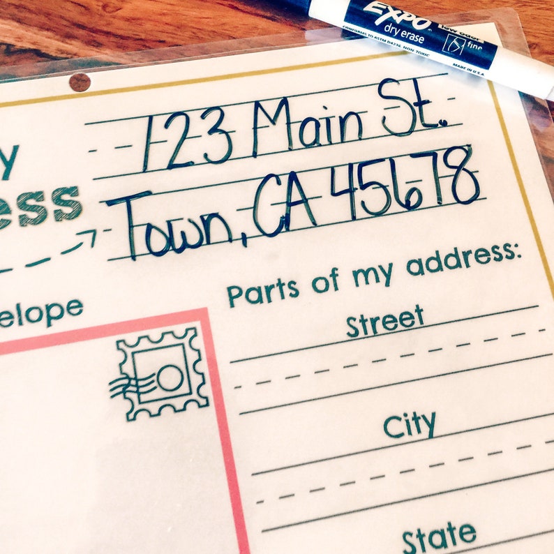 Address Kids Activity Address Practice Homeschool Printable - Etsy