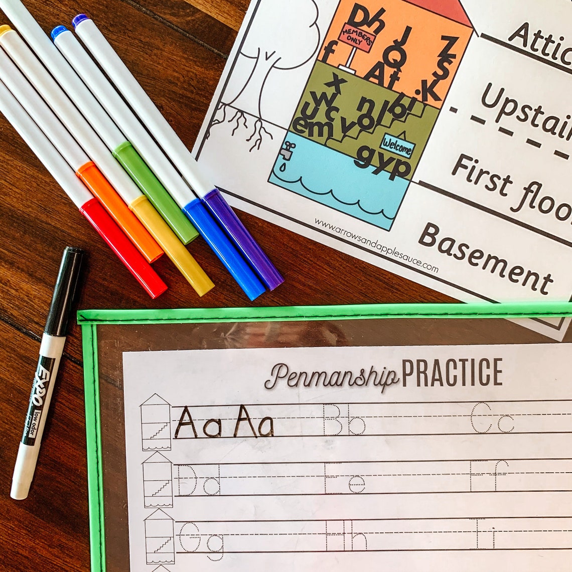 Alphabet House Printable Penmanship Practice Mini Poster - Etsy