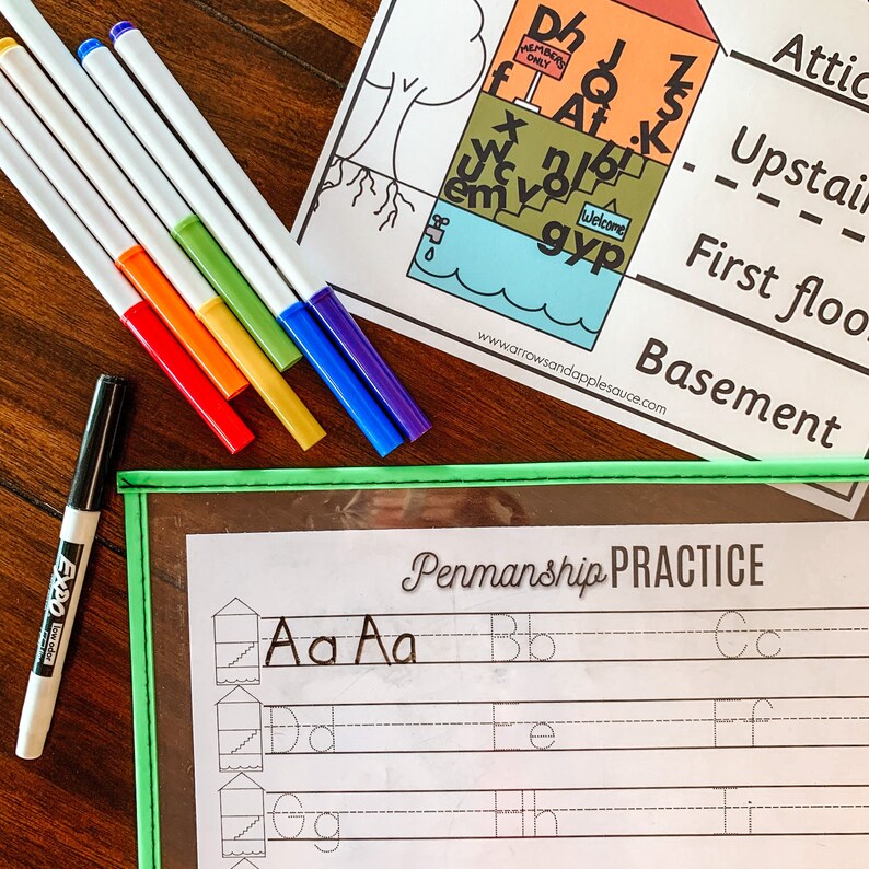 Alphabet House Printable Penmanship Practice Mini Poster - Etsy