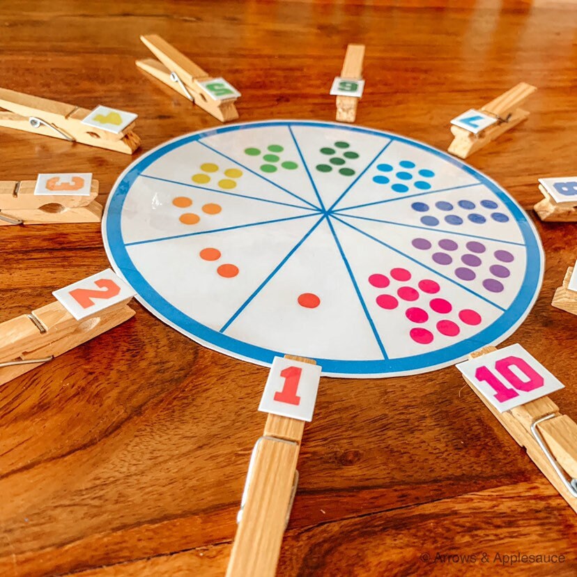 Number 1-10 Matching Game Educational Printable Math Wheel - Etsy