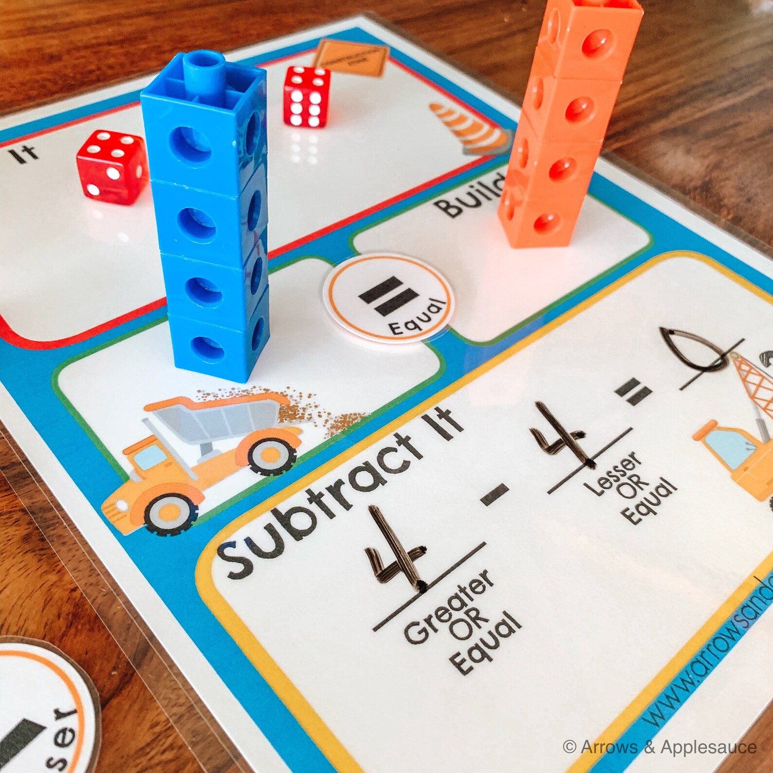 Subtraction Activity Math Dice Game Printable Homeschool - Etsy