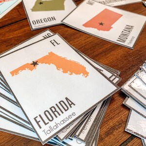 U.S. States and Capitals, Printable Flashcards. United States, State ...