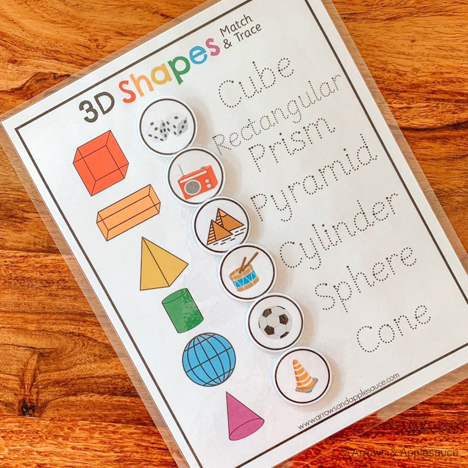 3D Shapes Printable Matching Game Three Dimensional Shape - Etsy Canada