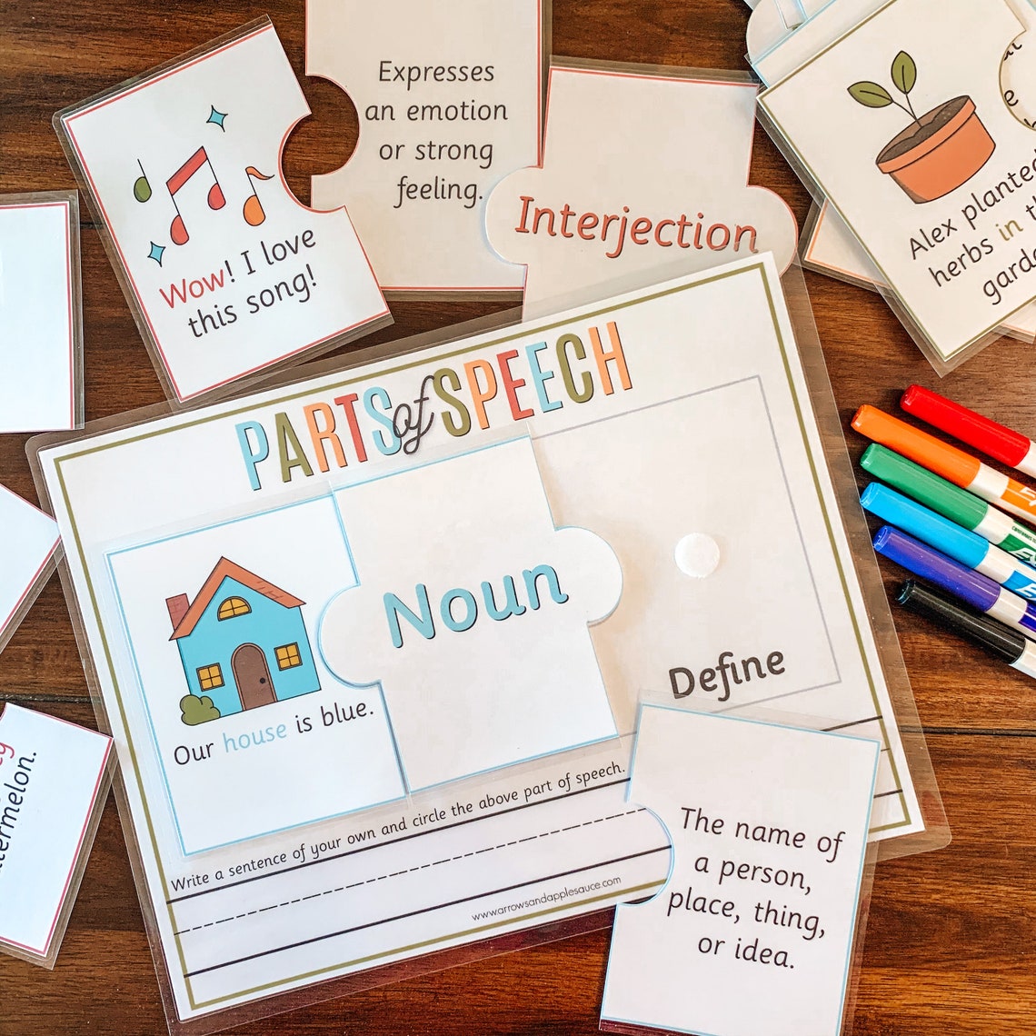 Parts of Speech Activity Printable Grammar Game Kids - Etsy