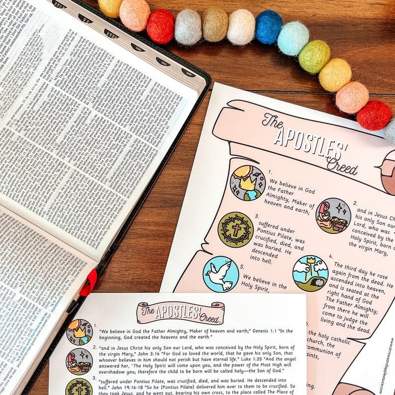 Apostles' Creed Printable Activity Set Theology Lesson - Etsy Australia