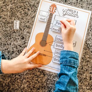 Guitar Parts Printable Memory Game, Learning Guitar, Beginner Acoustic ...