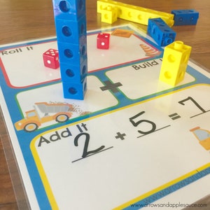 Math Dice Game, Printable Kids Addition Game, Homeschool, Counting ...