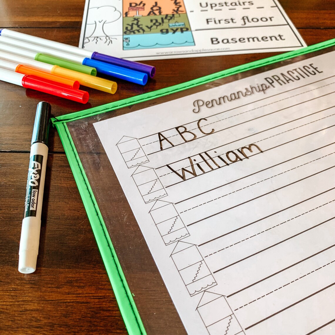 Alphabet House Printable Penmanship Practice Mini Poster - Etsy