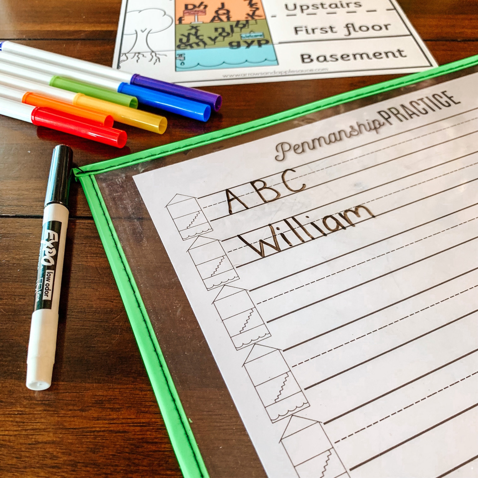 Alphabet House Printable Penmanship Practice Mini Poster - Etsy