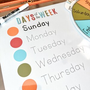 Days of the Week Wheel & Tracing Worksheet, Homeschool Printable ...