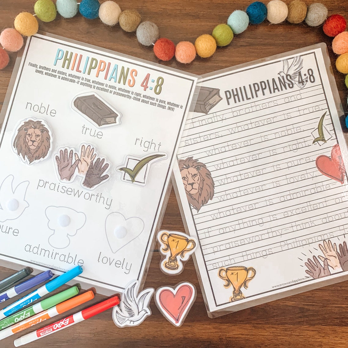 Bible Verse Activity Philippians 4:8 Printable Kids Bible | Etsy