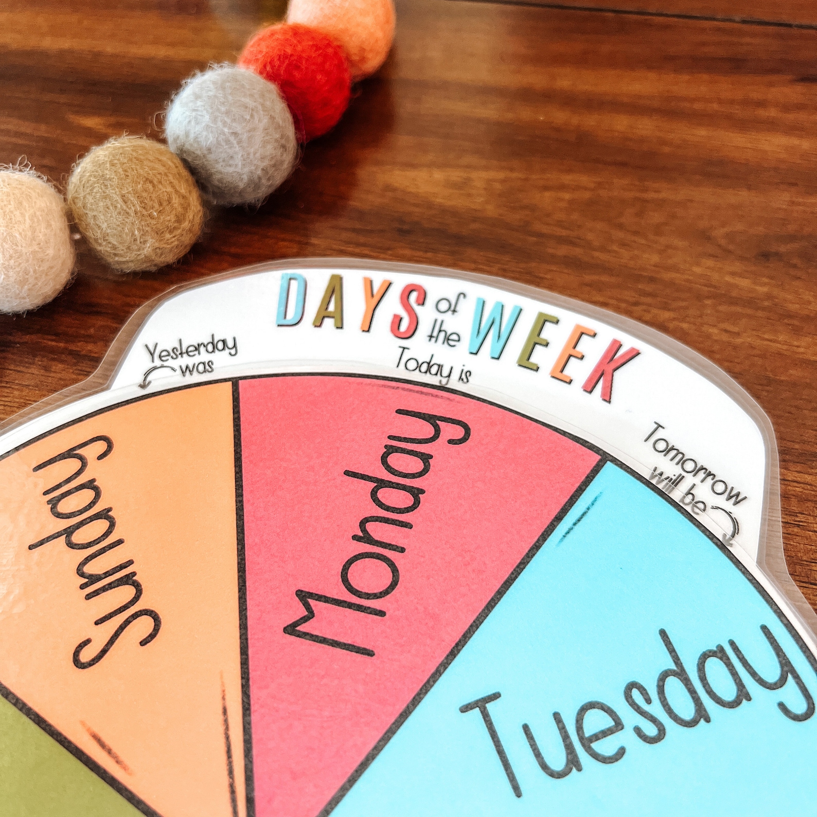 Days of the Week Printable Wheel, Circle Time, Calendar, Preschool ...
