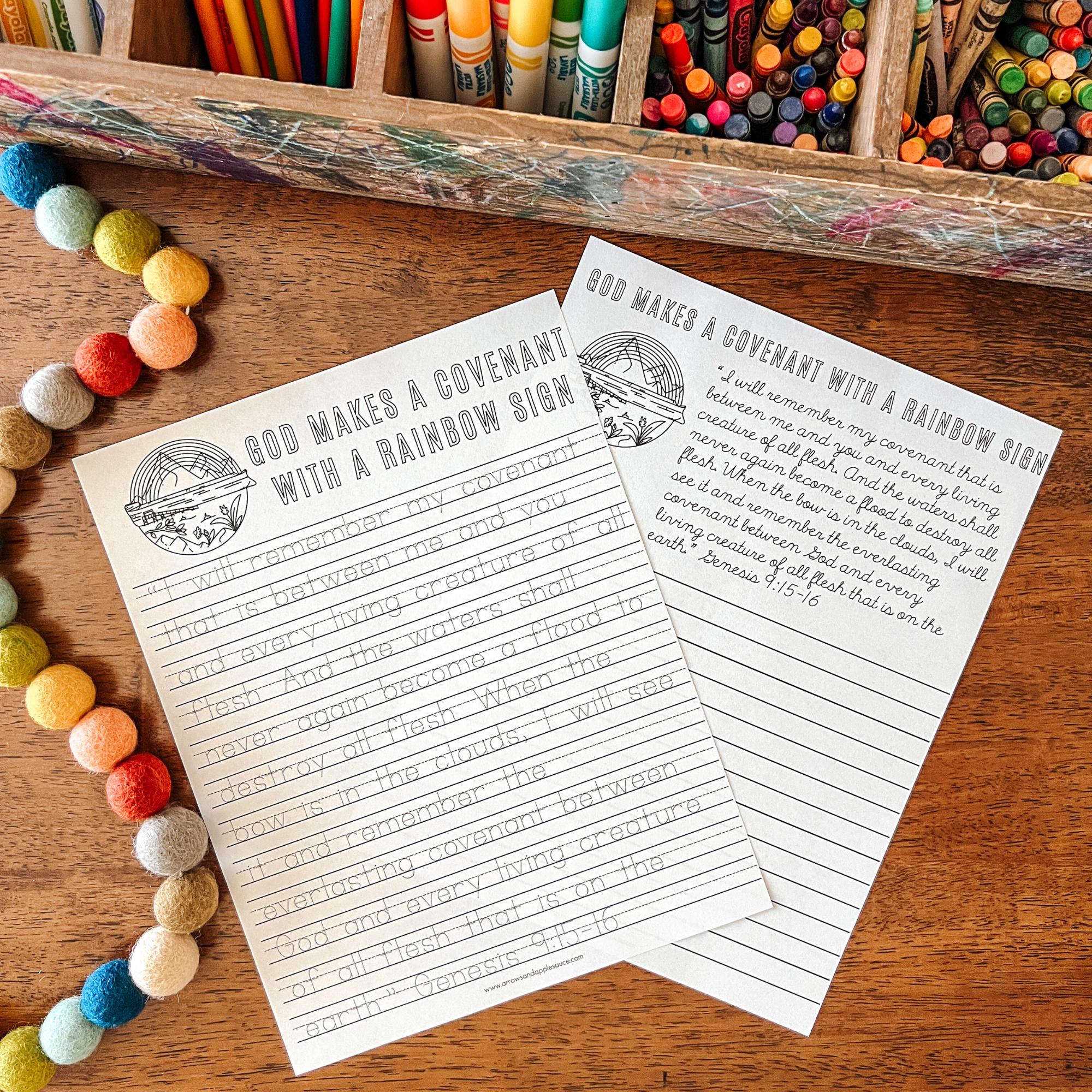 Noah's Ark Kids Bible Study, Noahic Covenant Rainbow Printable Activity ...